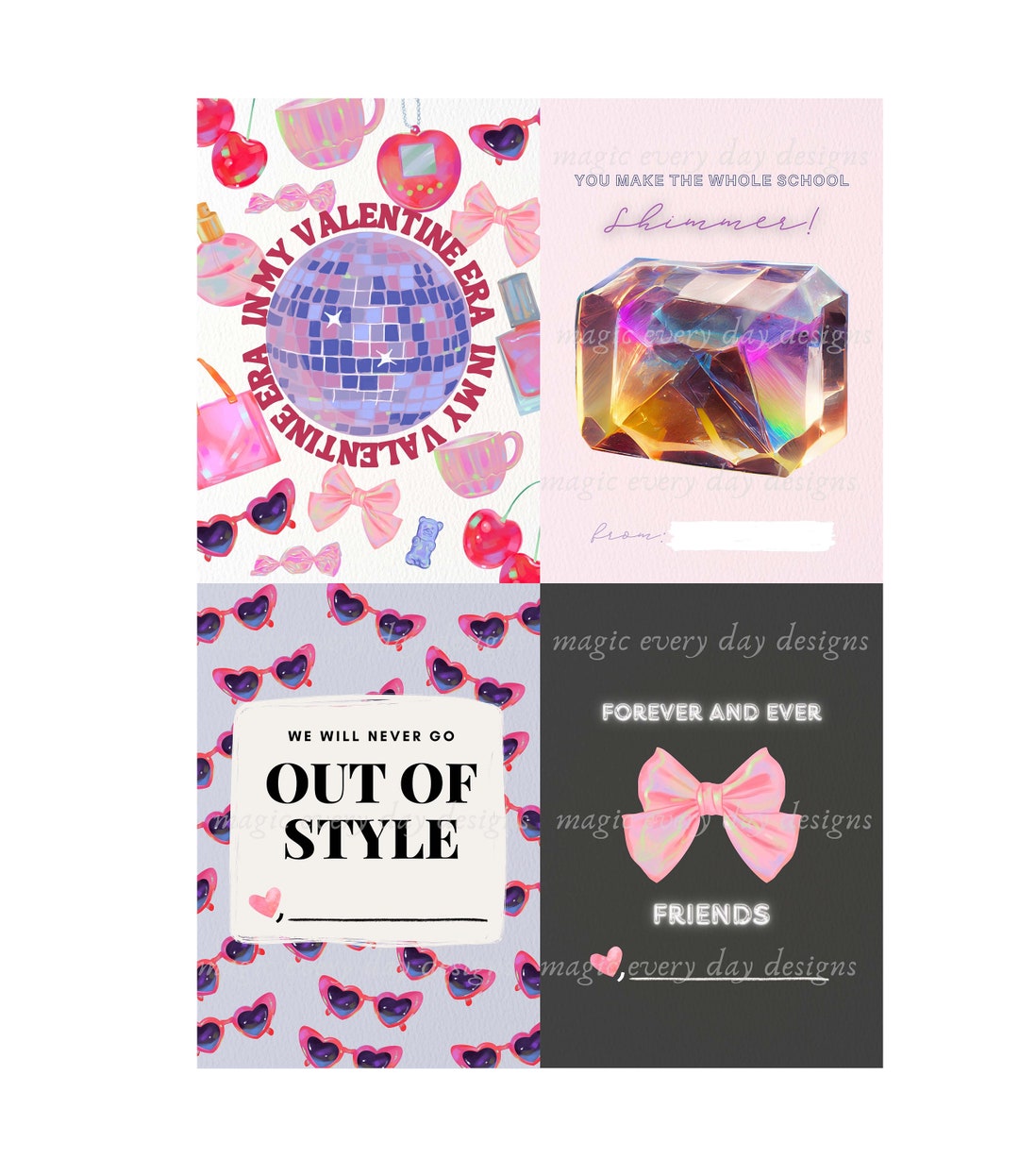 Swiftie Valentine Cards: Eras Tour Printable Valentines (PDF) - Etsy