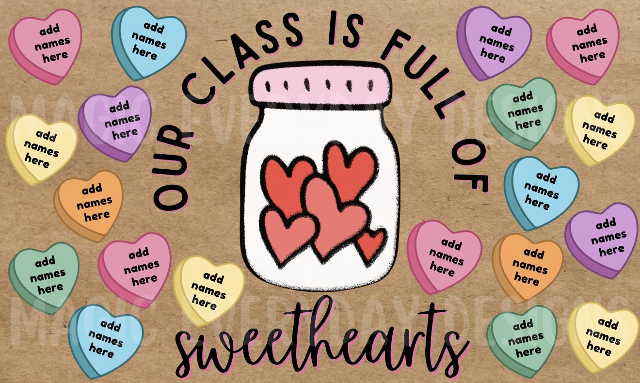 Our Class is Full of Sweethearts Banner Template | Editable Canva ...