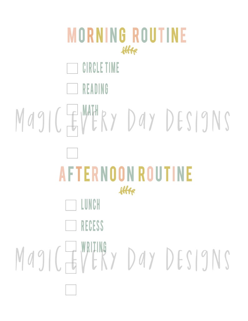 Routine Checklists EDITABLE PDF for School Home or Chores - Etsy