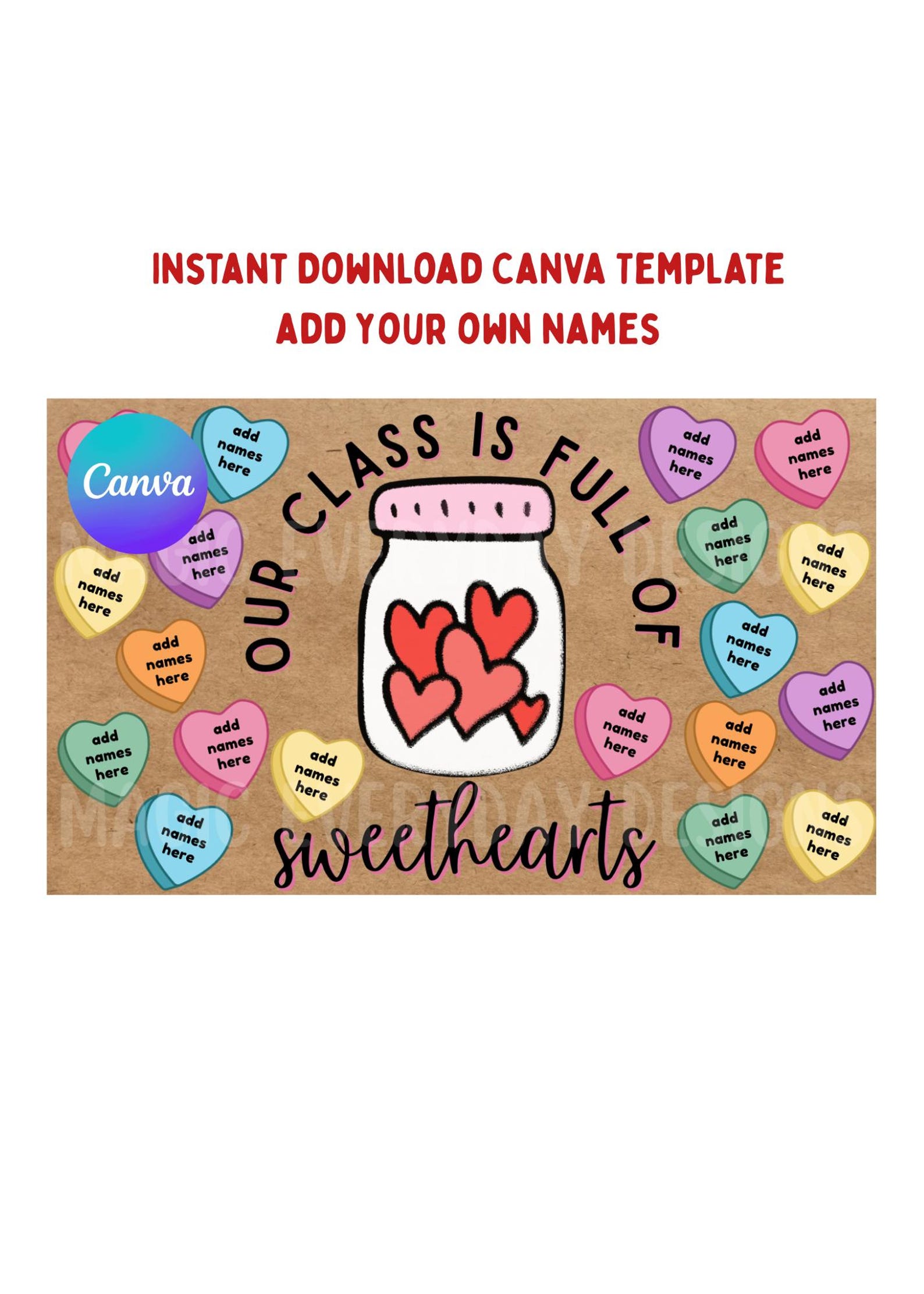 Our Class is Full of Sweethearts Banner Template | Editable Canva ...
