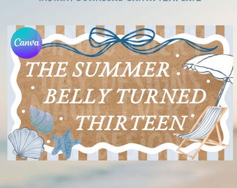 Summer I Turned Pretty Banner Template | Editable Canva | TSITP ...