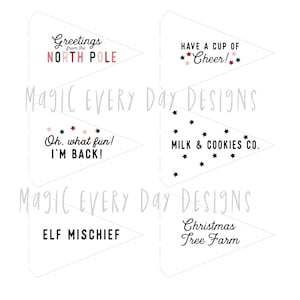 Elf Mini Pennant Flags: Printable Elf Props (PDF) - Etsy