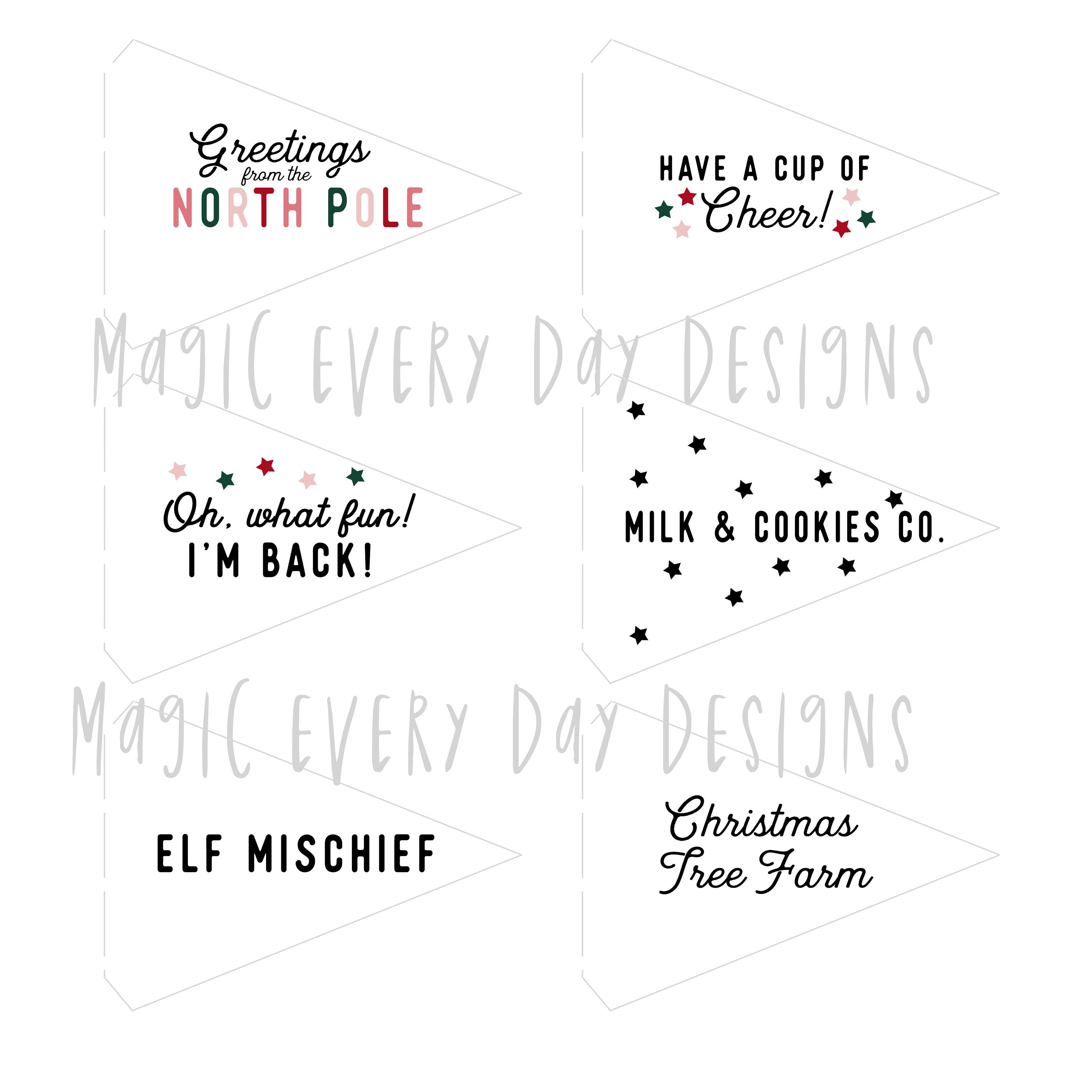 Elf Mini Pennant Flags: Printable Elf Props (PDF) - Etsy