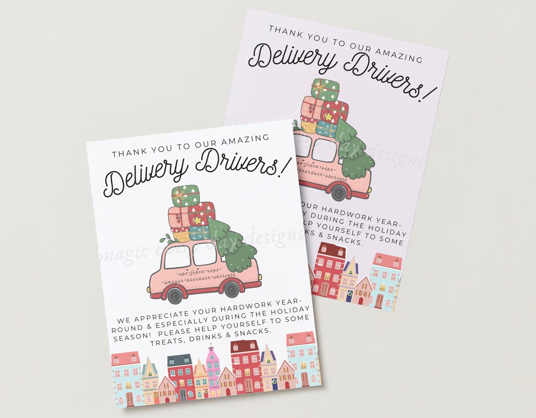 Delivery Driver Thank You Printable Sign - Etsy