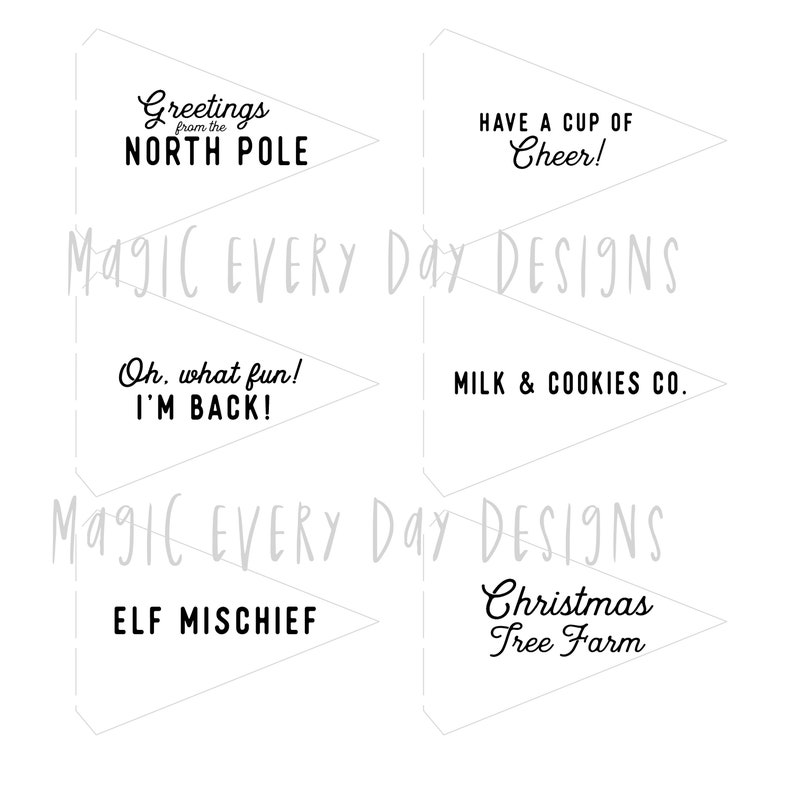 Elf Mini Pennant Flags: Printable Elf Props (PDF) - Etsy
