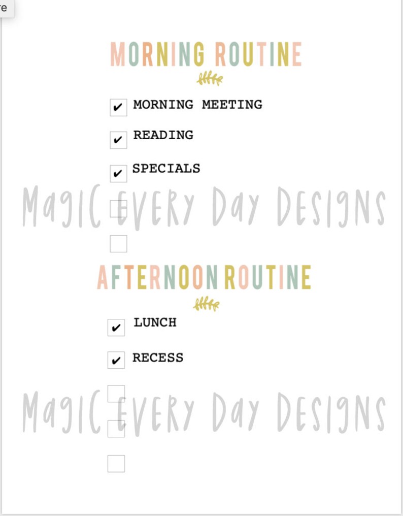 Routine Checklists EDITABLE PDF for School Home or Chores - Etsy