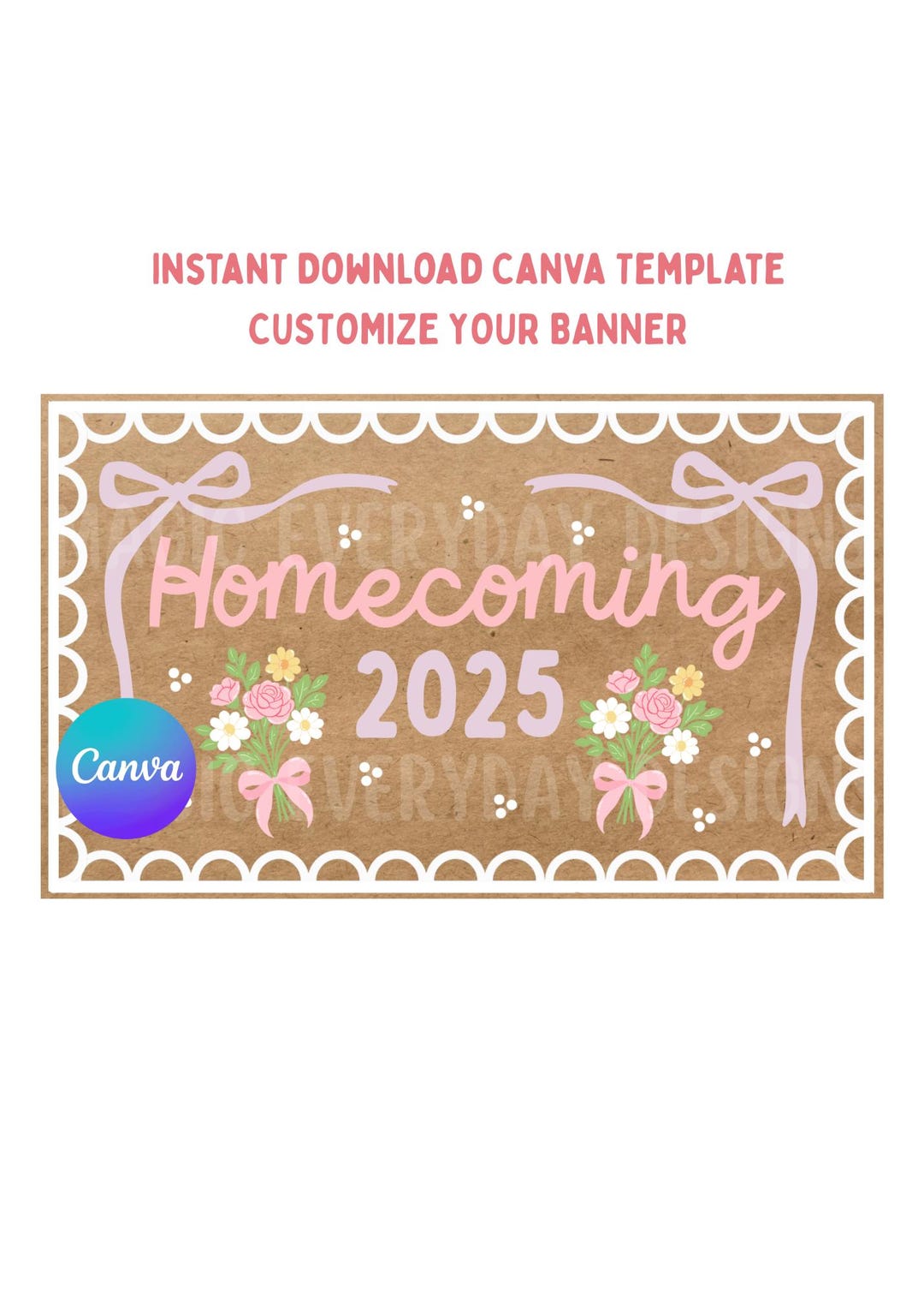 HOCO | Homecoming Banner Template: Editable Canva Design (instant ...
