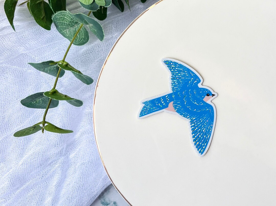 Glittery Blue Swallow Sticker | Bird Sticker | Inspirational Sticker ...