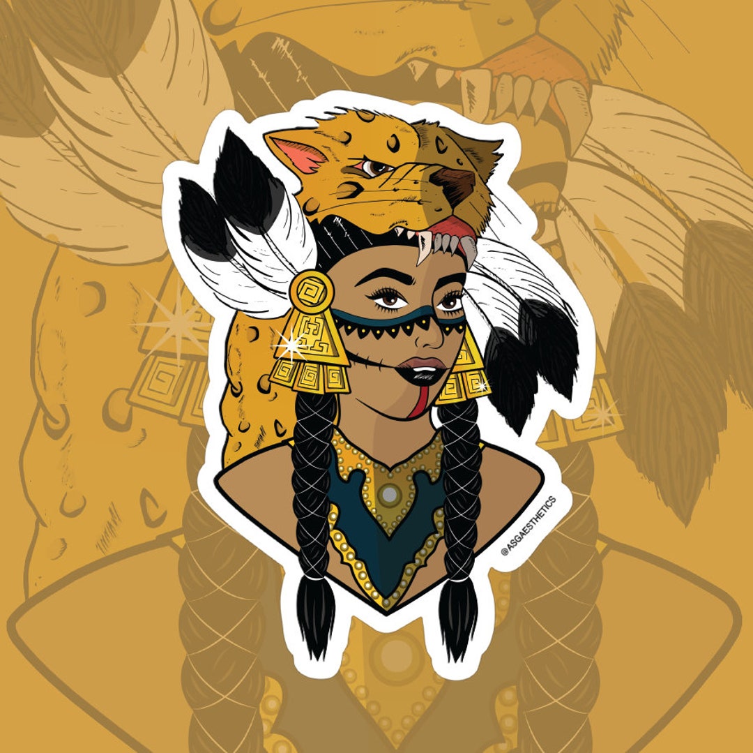 Mexican Azteca Warrior Inspired Day of the Dead Sticker - Etsy