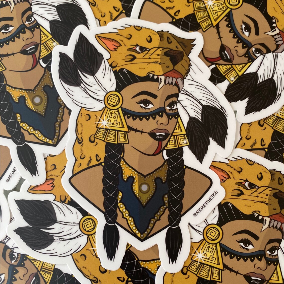 Mexican Azteca Warrior Inspired Day of the Dead Sticker - Etsy