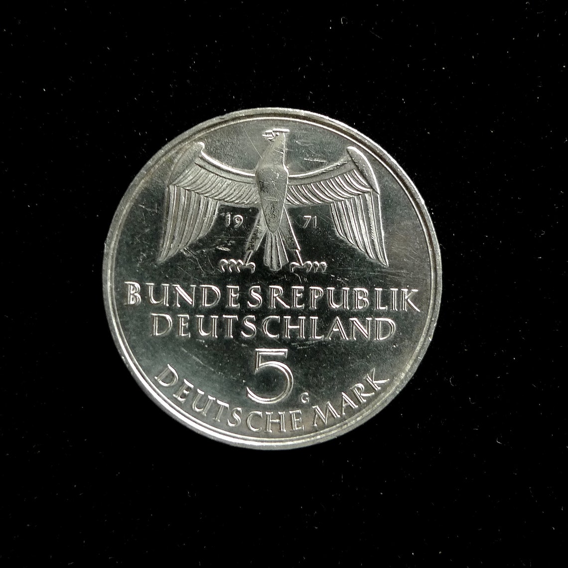 5 Deutsche Mark 1971 Dem Deutschen Volke 5 DM Silver Coin | Etsy