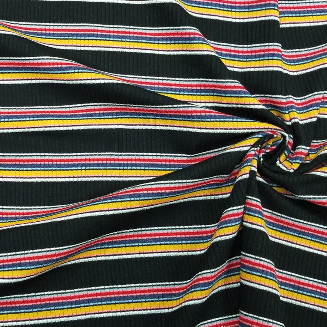 4X2 Rib Stripe Spandex Multi Color 1 AND 1/2 Inch Ribbed - Etsy