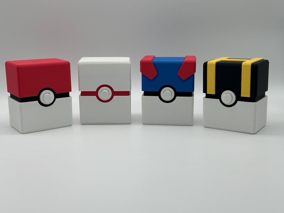 3D Printed Pokeball Deck Box Mystery Pokemon Cards Multiple Styles ...