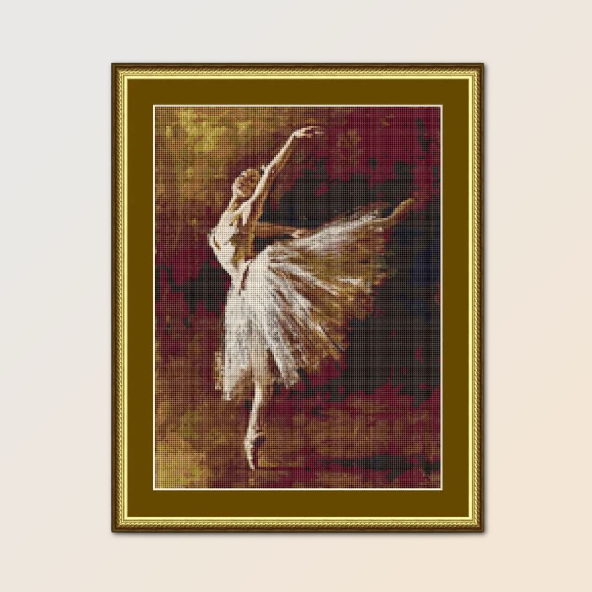 Printable Ballet Cross Stitch Pattern, Dancer Tilting, Instant Download ...