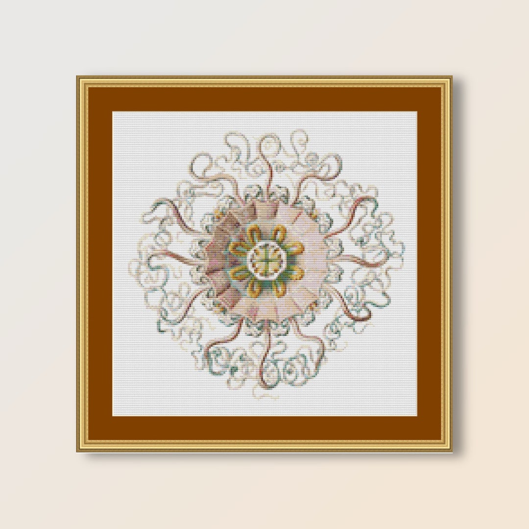 Ernst Haeckel Jellyfish Cross Stitch Pattern, Peromedusae, Instant ...