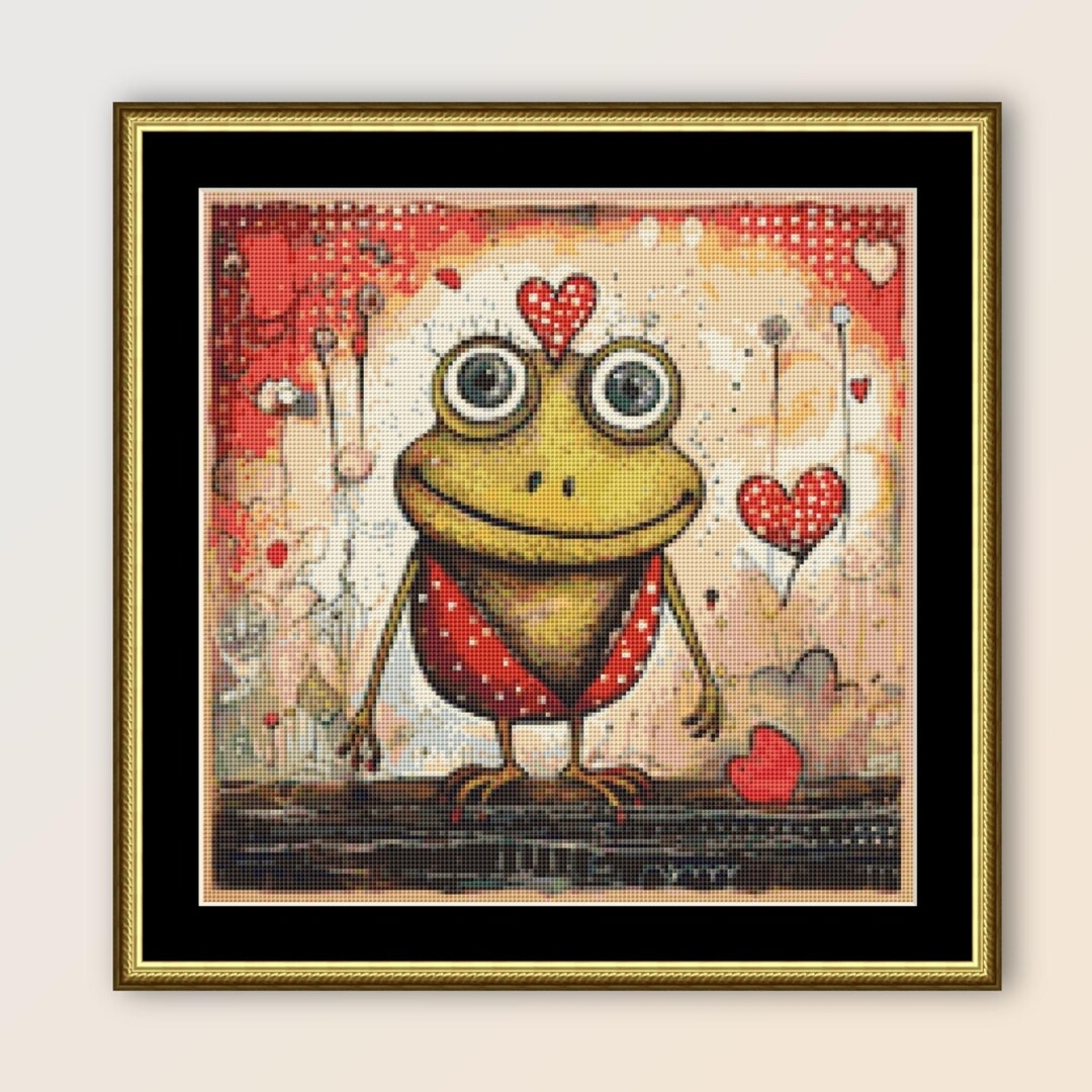 Miss Froggy Cross Stitch Pattern, Instant Download, Printable PDF ...