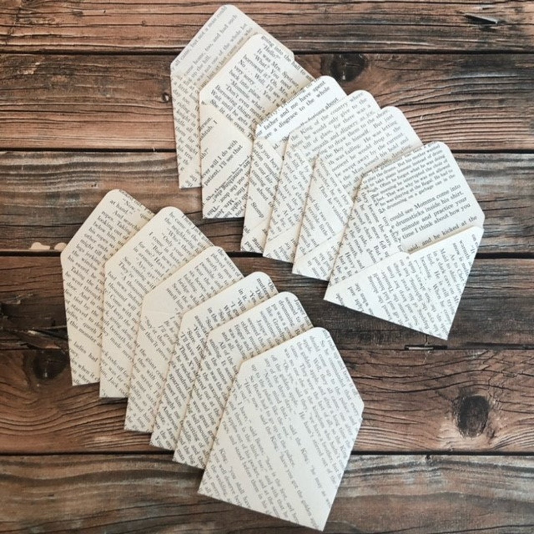 12 Vintage Book Page Envelopes Great for Adding to Junk Journals, Art ...