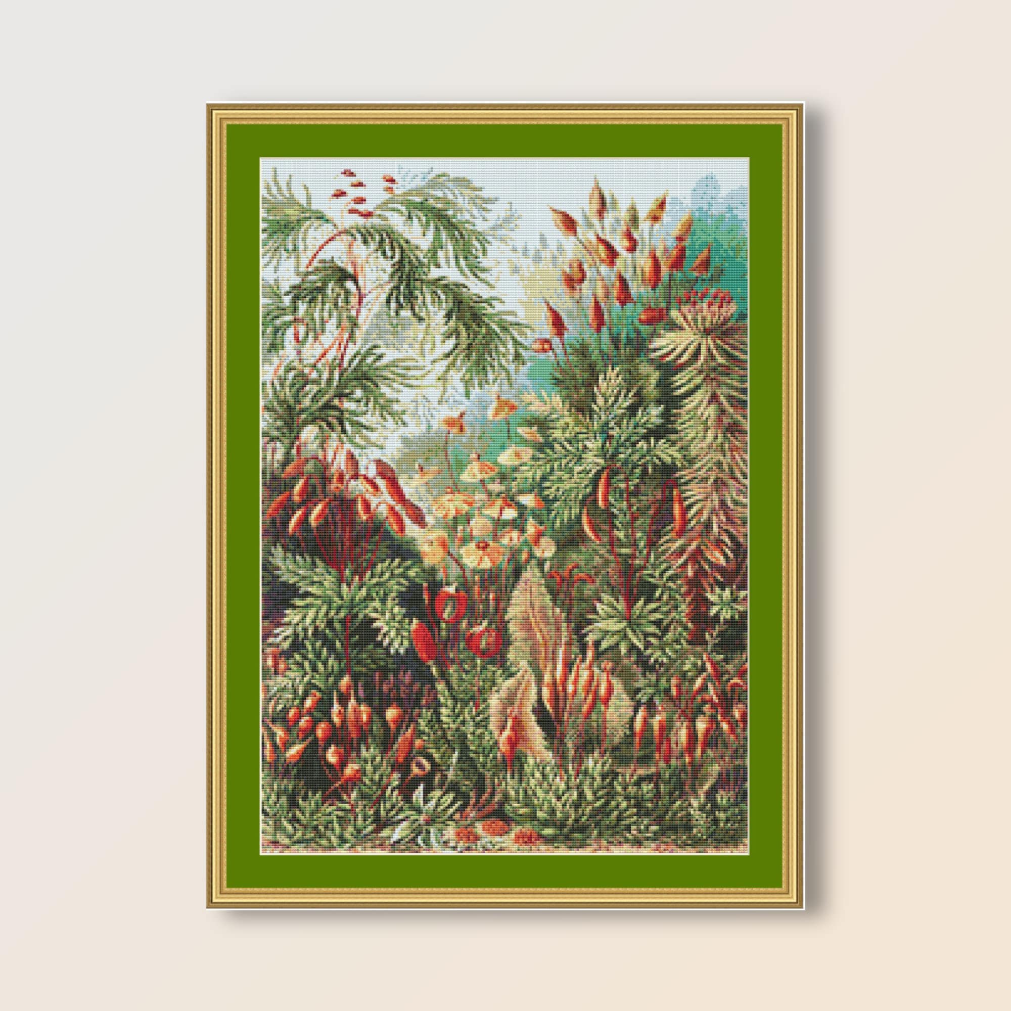 Ernst Haeckel Moss Cross Stitch Pattern, Muscinae, Instant Download ...