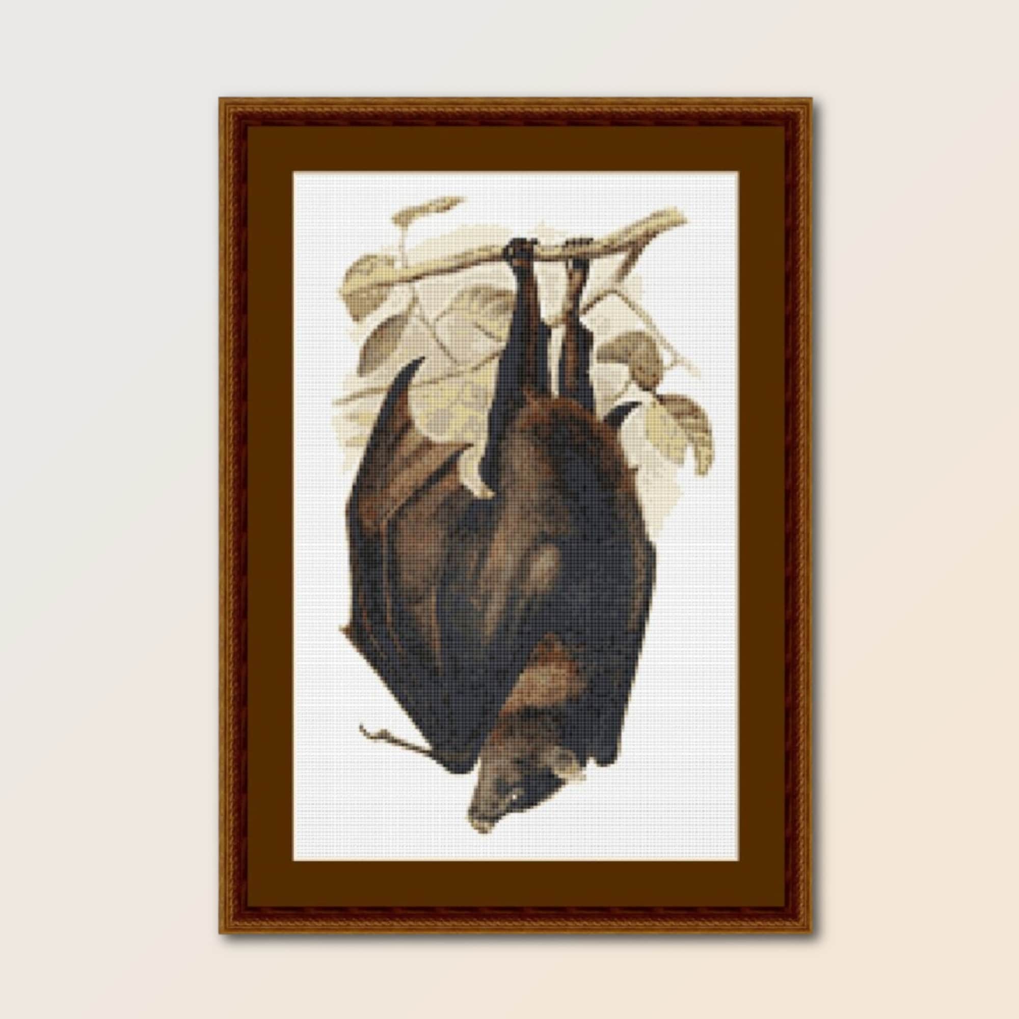 Printable Bat Cross Stitch Pattern, Christmas Island Flying Fox ...