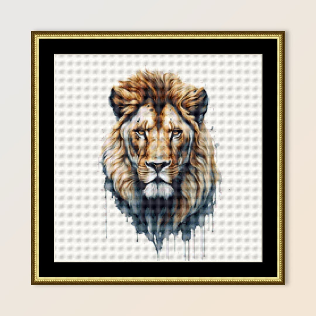 Watercolour Lion Cross Stitch Pattern, Instant Download, Printable PDF ...