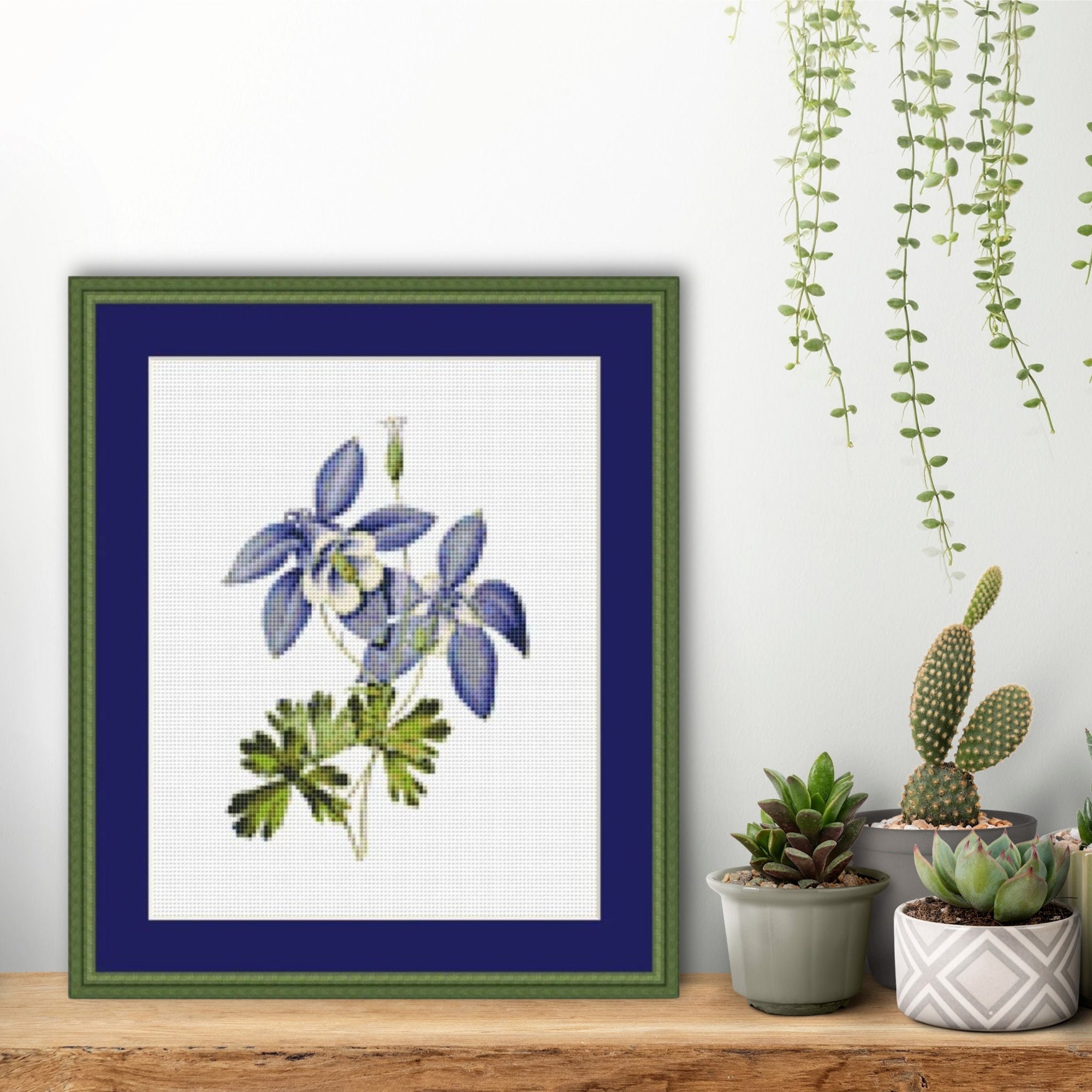 Printable Columbine Cross Stitch Pattern, Instant Download Floral Chart ...