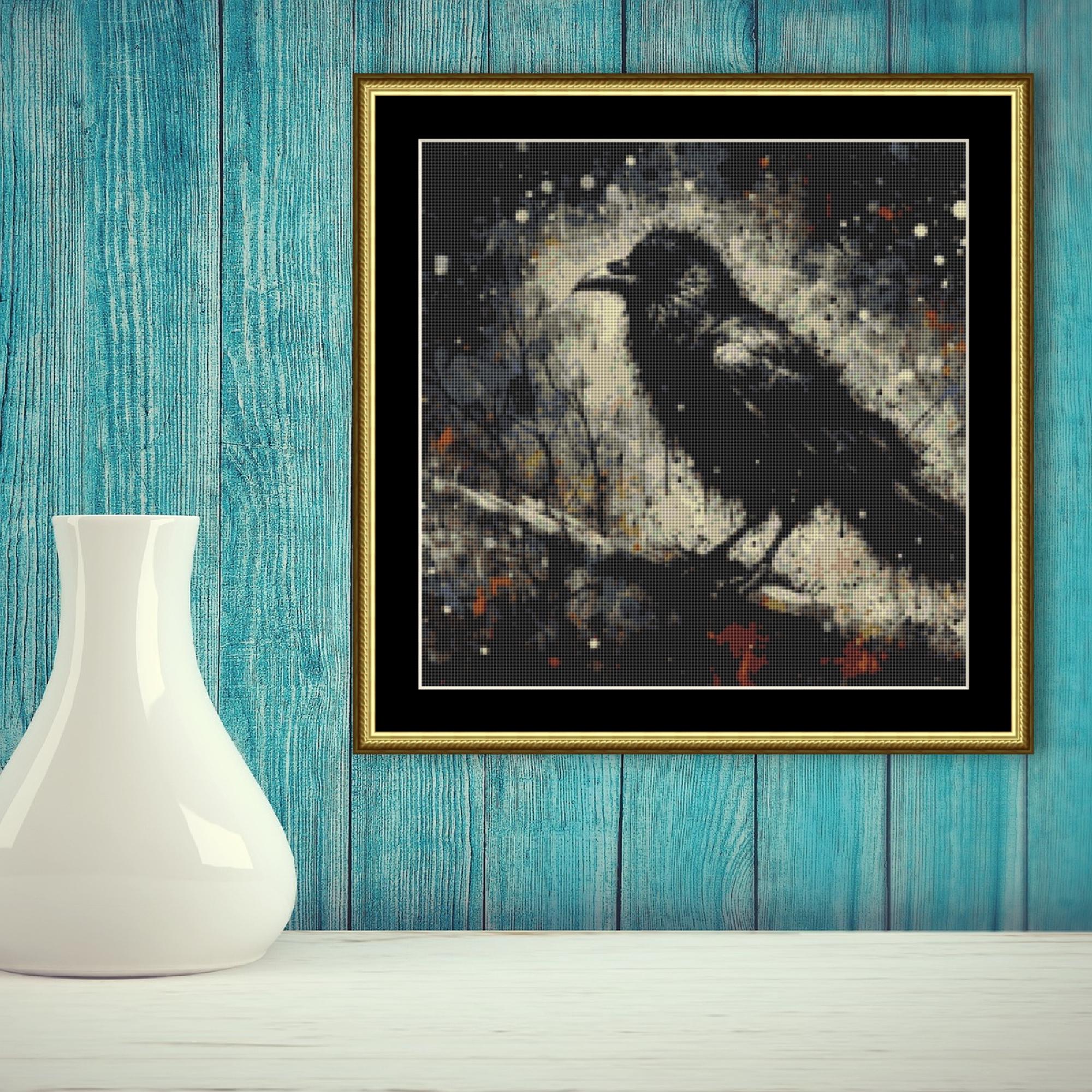 Printable Raven Cross Stitch Pattern, Instant Download, PDF Bird ...