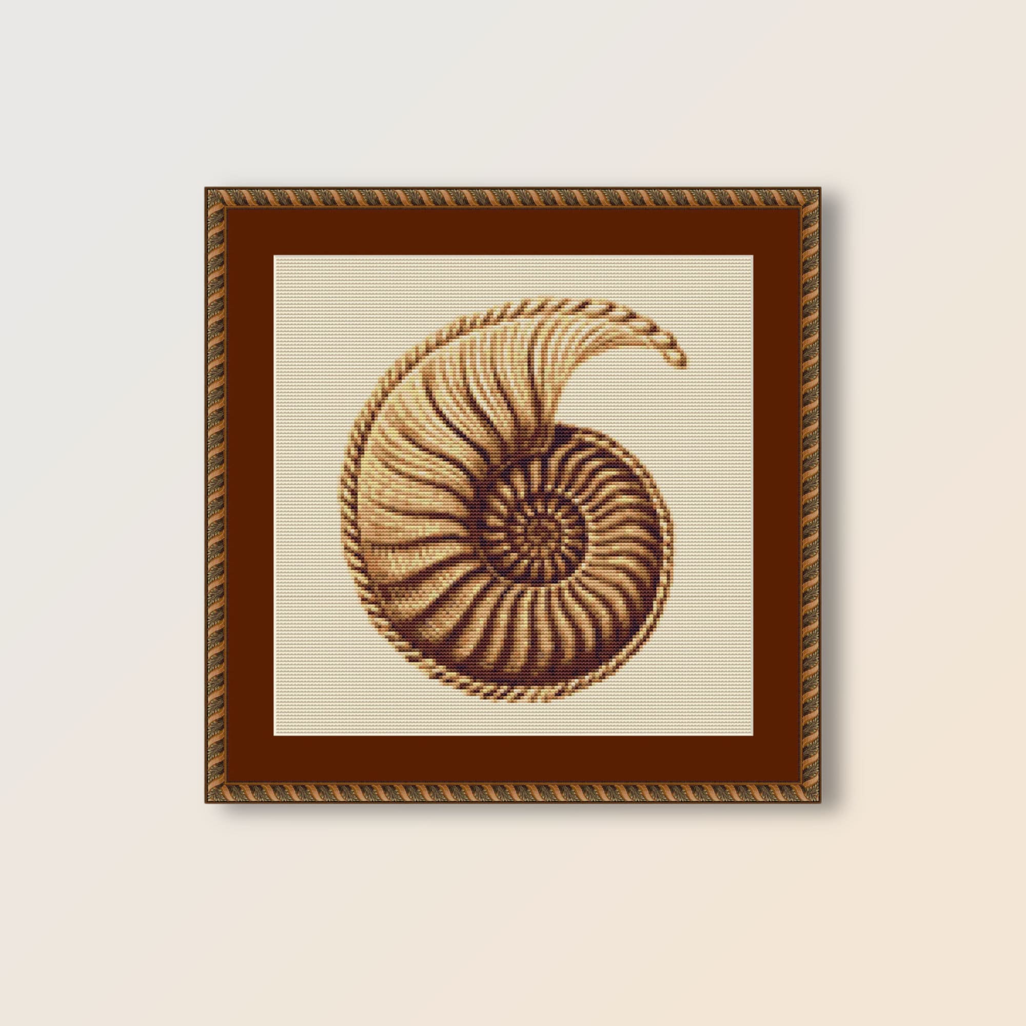 Nautilus Shell Cross Stitch Pattern, Ernst Haeckel, Instant Download ...