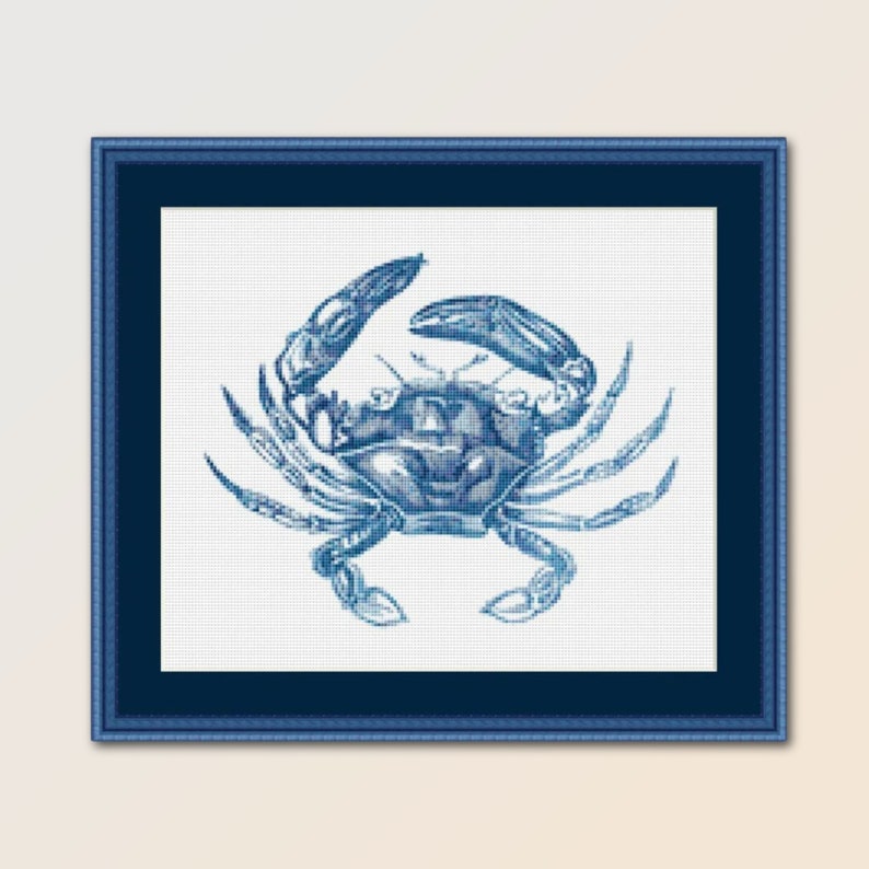 Blue Crab Cross Stitch Pattern, Instant Download, Printable Sealife PDF ...