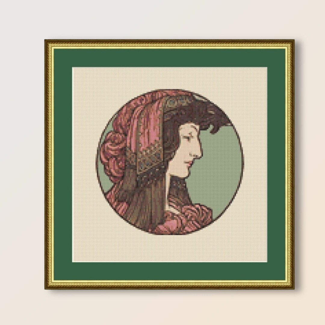 Alphonse Mucha Cross Stitch Pattern, Female Figure 2, Instant Digital ...