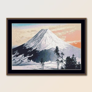 Mount Fuji Cross Stitch Pattern, Japanese Fine Art, Instant Digital ...