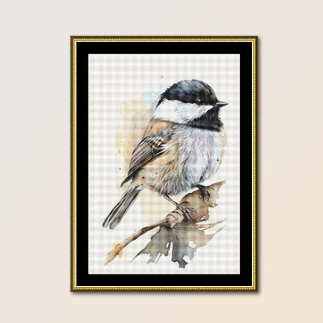 Watercolour Chickadee Cross Stitch Pattern, Instant Download, Printable ...