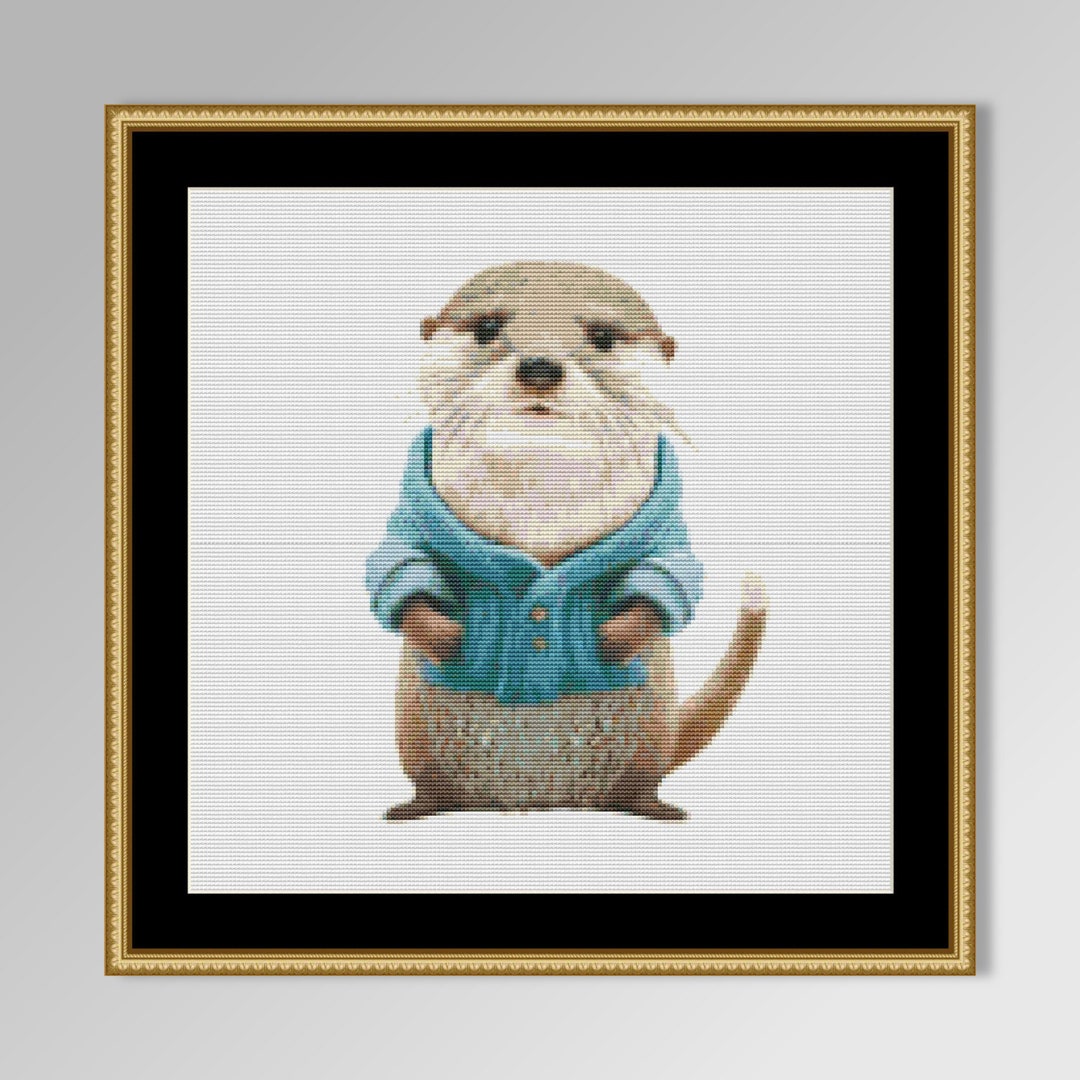 Otter Cross Stitch Pattern, Instant Download, Printable Anthropomorphic ...