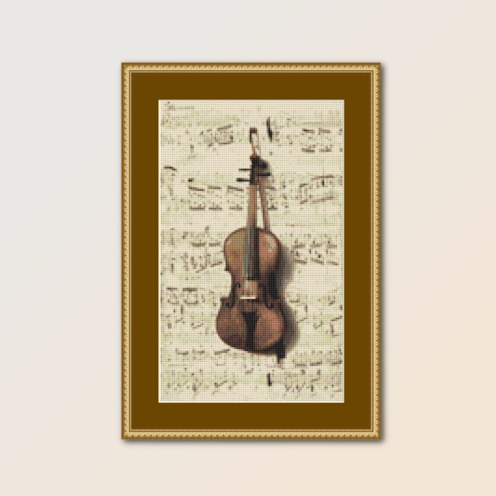 Printable Violin Cross Stitch Pattern Instant Download Sheet Music ...