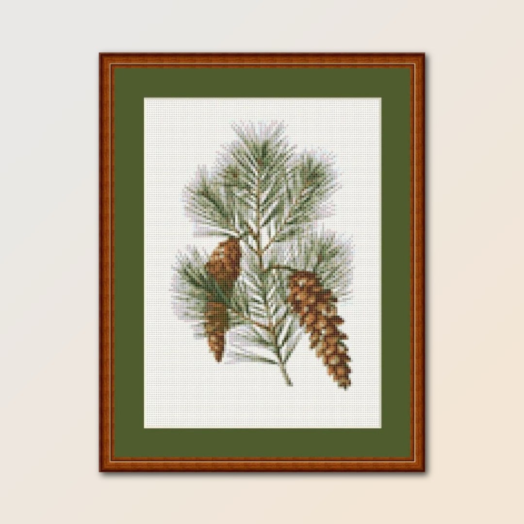 White Pine Cross Stitch Pattern, Instant Download, Printable Botanical ...