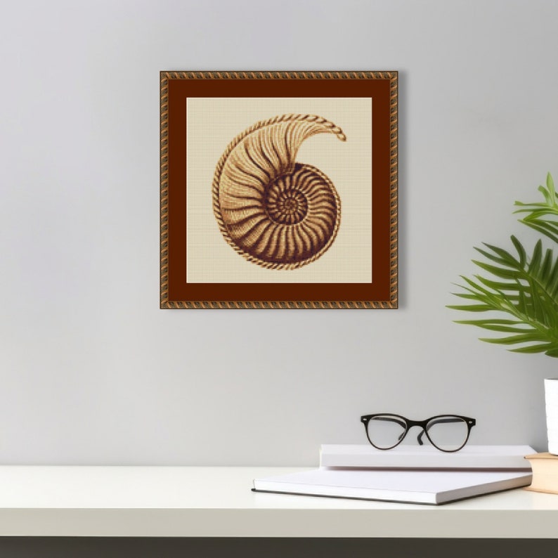 Nautilus Shell Cross Stitch Pattern, Ernst Haeckel, Instant Download ...