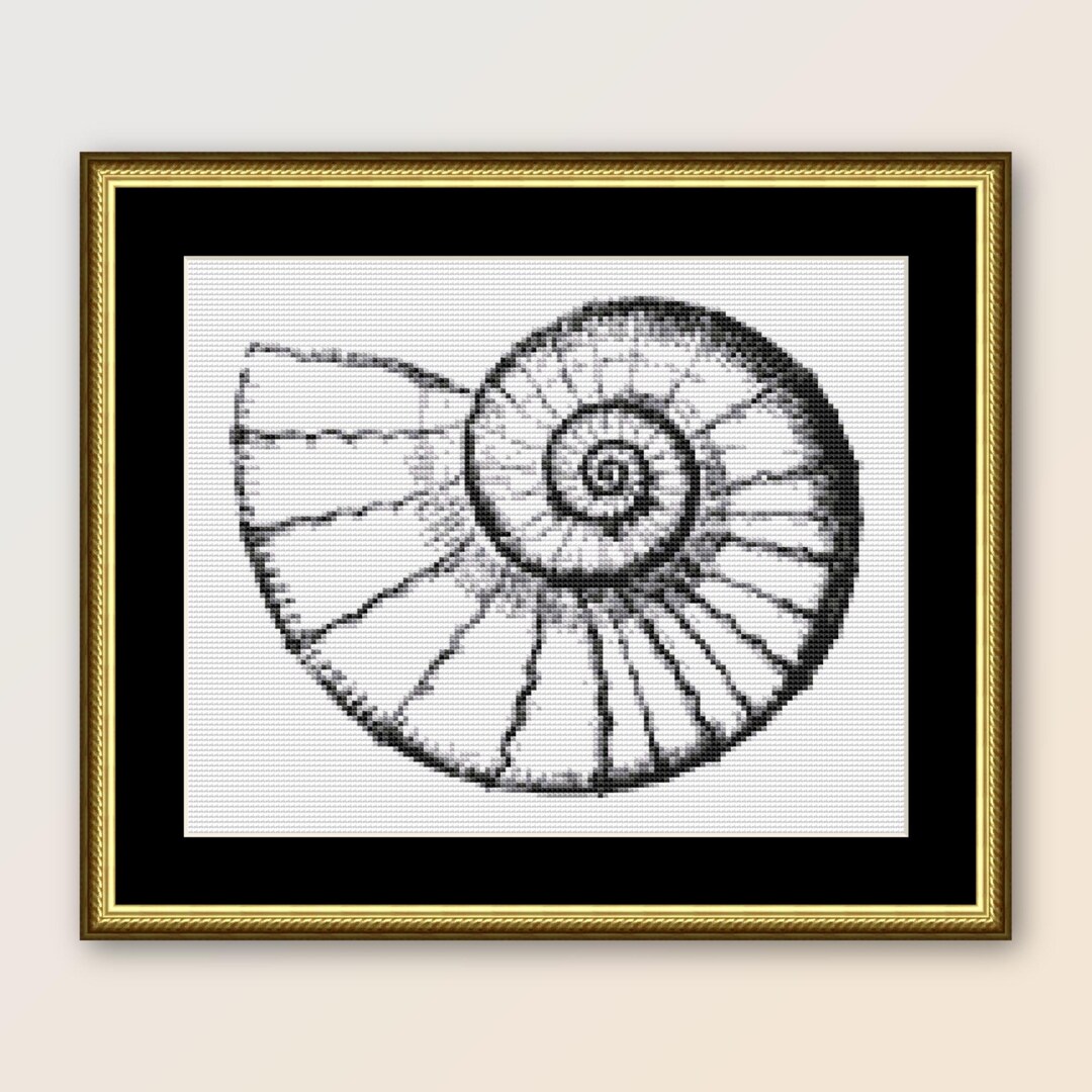 Seashell Cross Stitch Pattern, Instant Digital Download, Printable ...