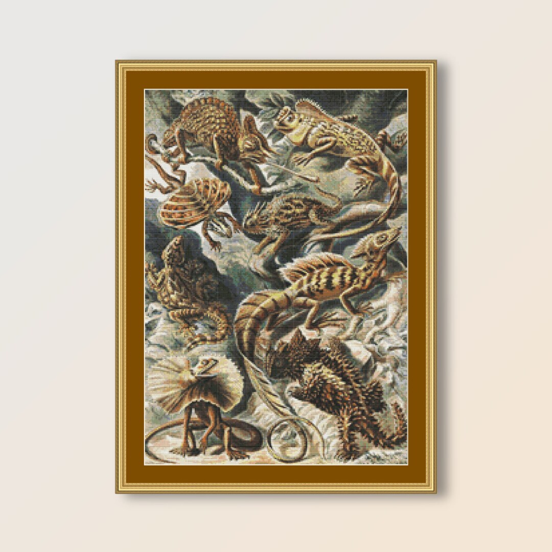 Ernst Haeckel Lizard Cross Stitch Pattern, Lacertilia, Instant Download ...