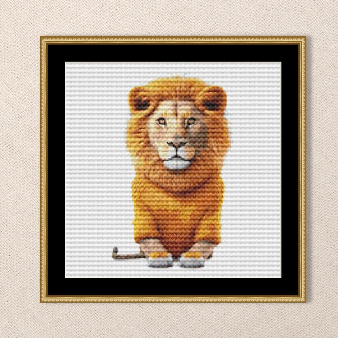 Courageous Lion Cross Stitch Pattern, Instant Download, Printable ...
