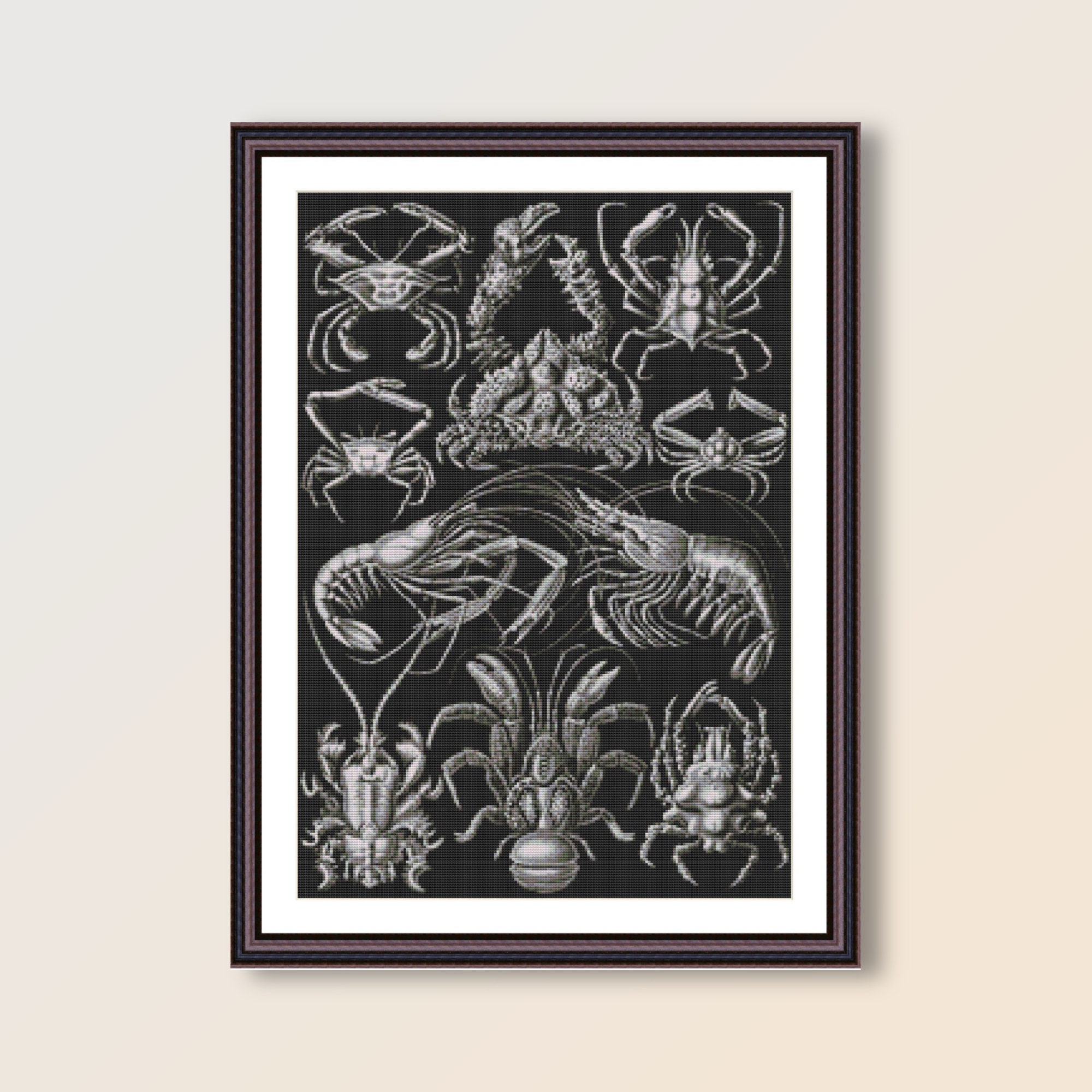 Ernst Haeckel Crustacean Cross Stitch Pattern, Decapoda, Instant ...