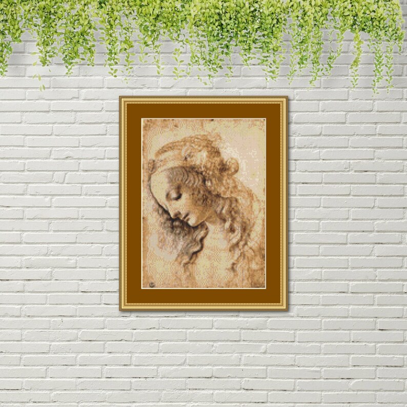Printable Da Vinci Cross Stitch Pattern Head of a Woman - Etsy