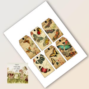 Six Printable Butterfly Tags for Junk Journals, Art Journals ...