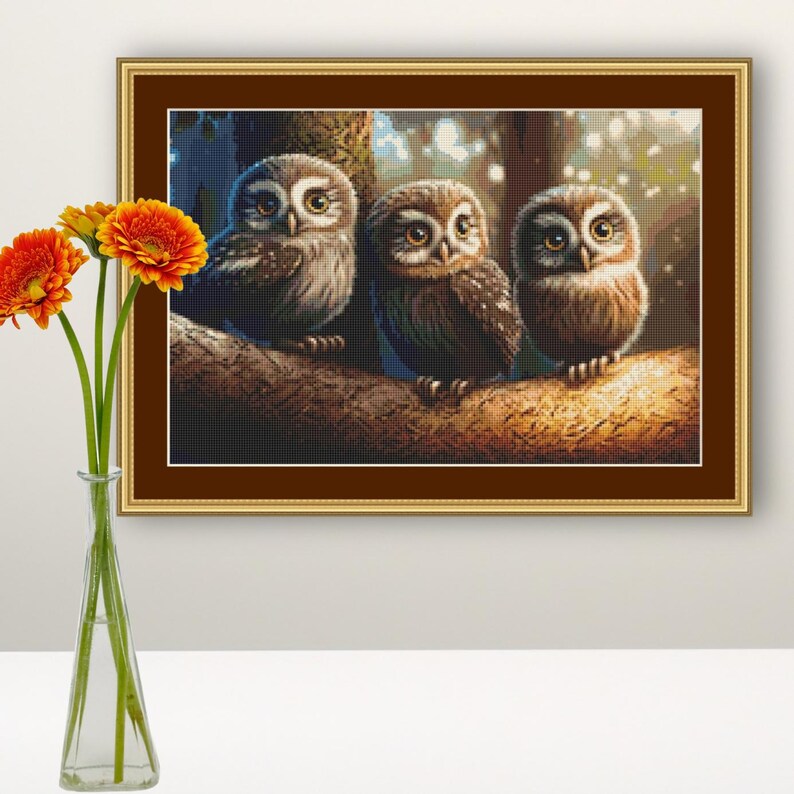 Three Little Owls Cross Stitch Pattern, Instant Download, Printable PDF ...