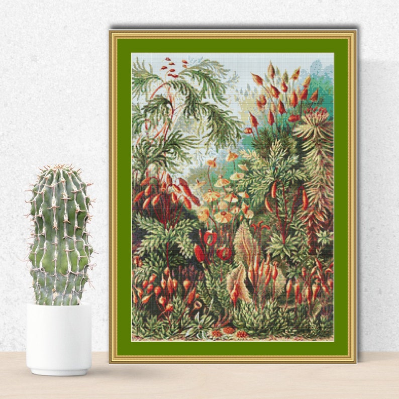Ernst Haeckel Moss Cross Stitch Pattern, Muscinae, Instant Download ...