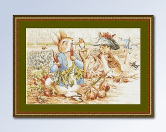 Peter Rabbit Cross Stitch Pattern, Beatrix Potter, Instant Digital ...