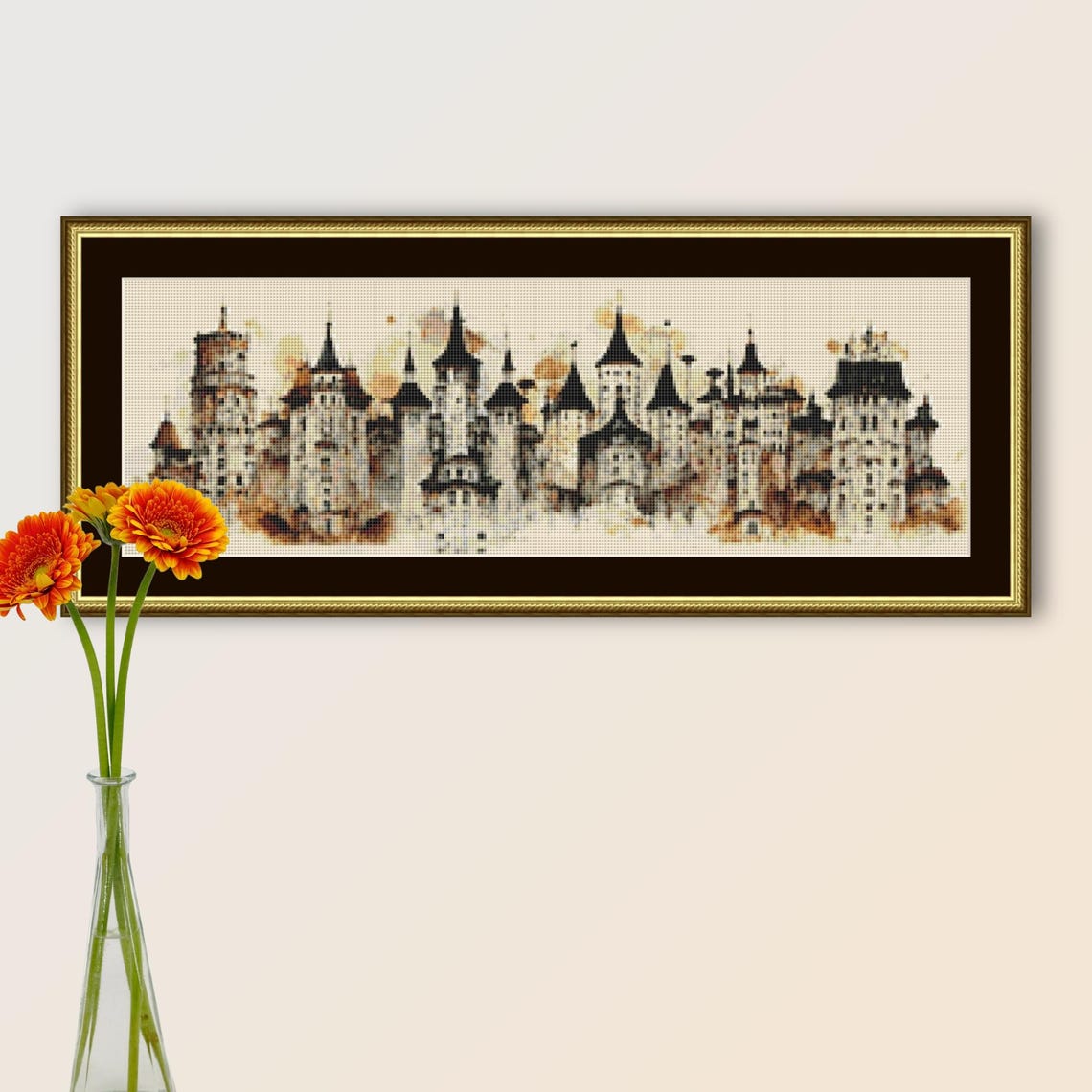 Printable Castle Cross Stitch Pattern, Instant Download PDF Chart (005 ...