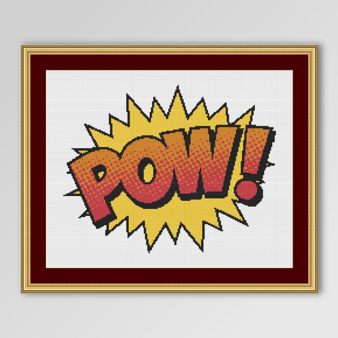 POW!, Word Bubble Cross Stitch Pattern, Instant Digital Download ...