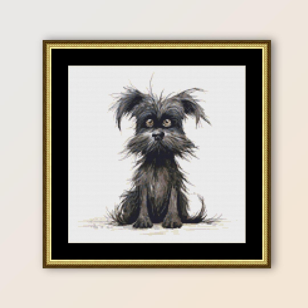 Scruffy Dog Cross Stitch Pattern, Instant Download, Printable Whimsical ...