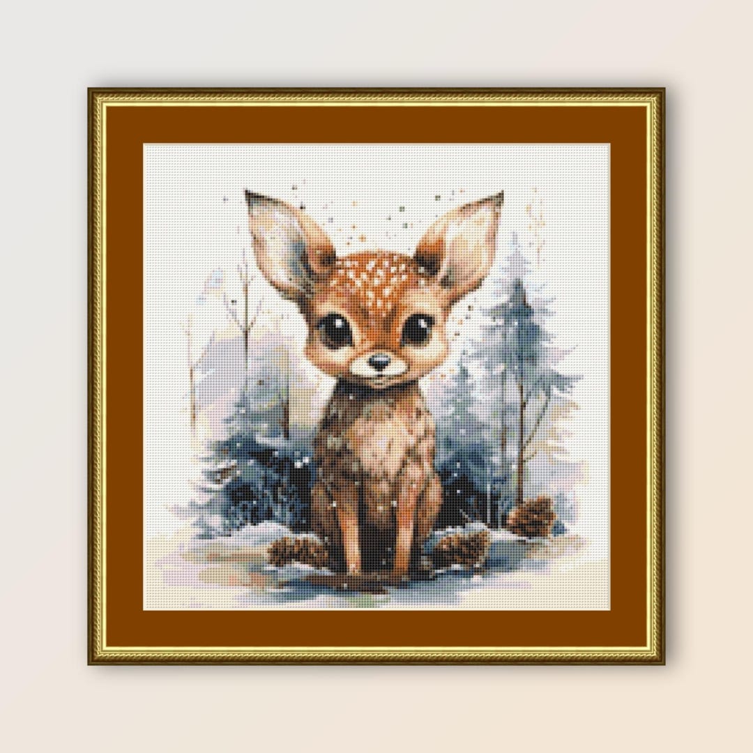 Little Baby Deer Cross Stitch Pattern, Instant Download, Printable PDF ...