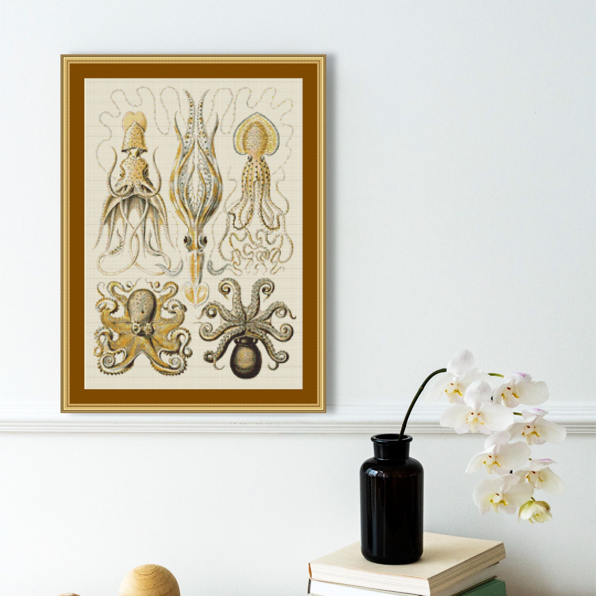 Ernst Haeckel Octopus Cross Stitch Pattern, Gamochonia, Instant Digital ...