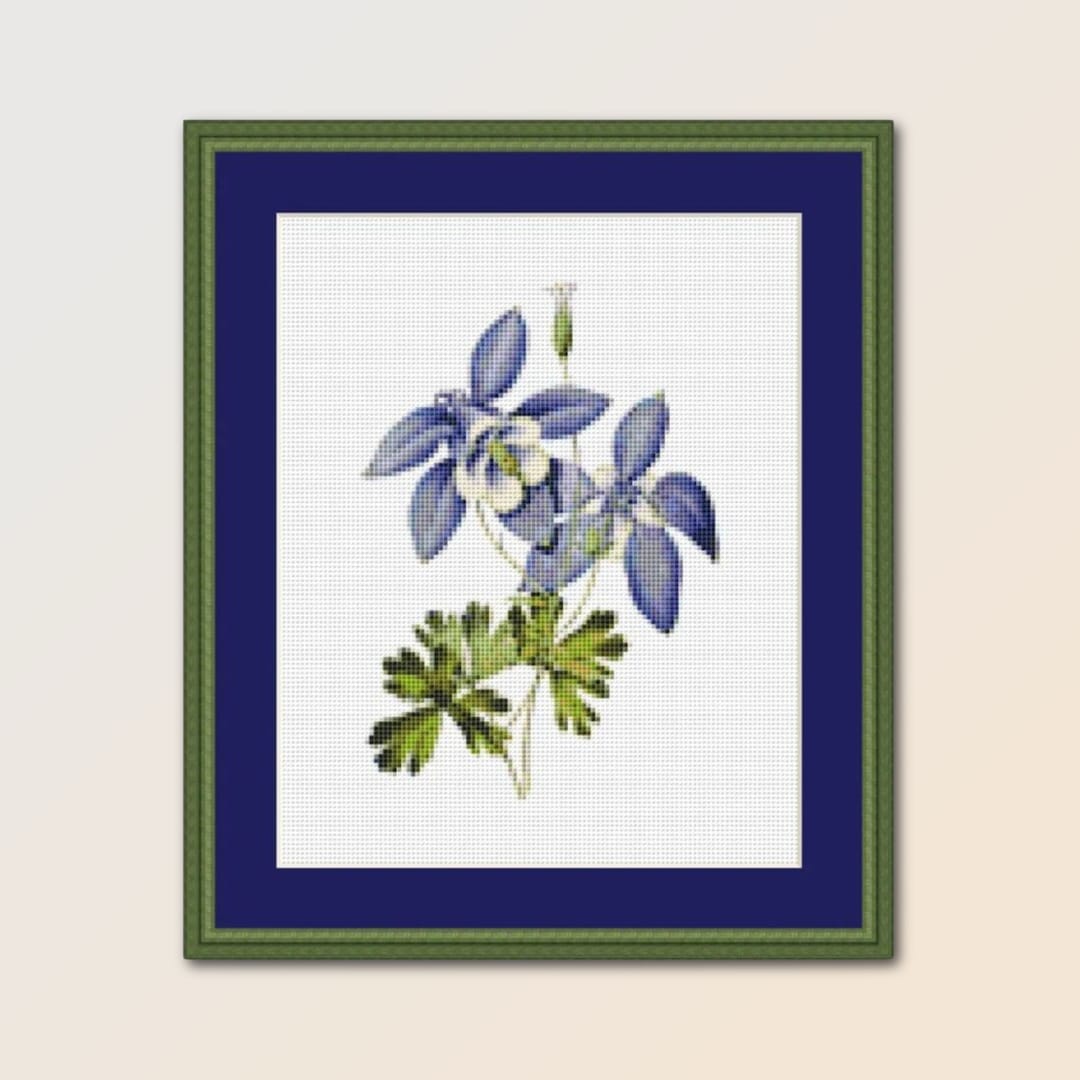 Printable Columbine Cross Stitch Pattern, Instant Download Floral Chart ...